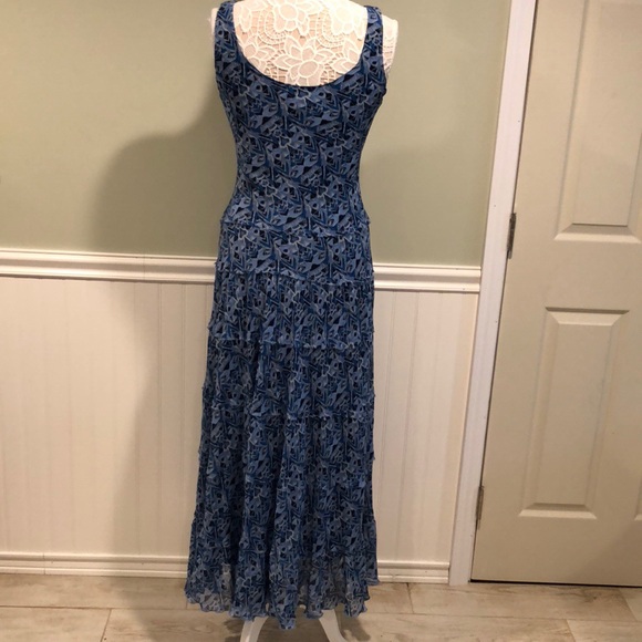 Kate Hill | Dresses | Kate Hill Tiered Maxi Dress Shades Of Blue | Poshmark